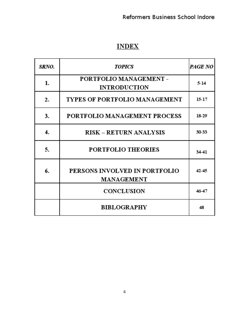 A Project Report On Portfolio Management by Deepak Choubey | PDF ...