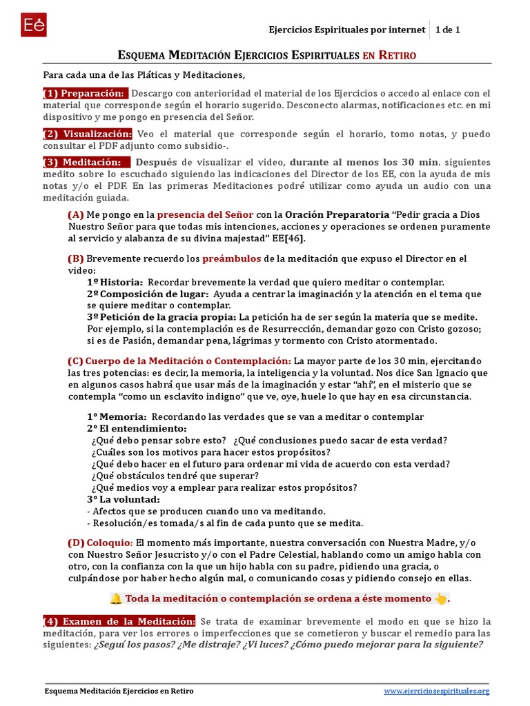 00 Retiro Esquema Meditación | PDF | Verdad | Meditación