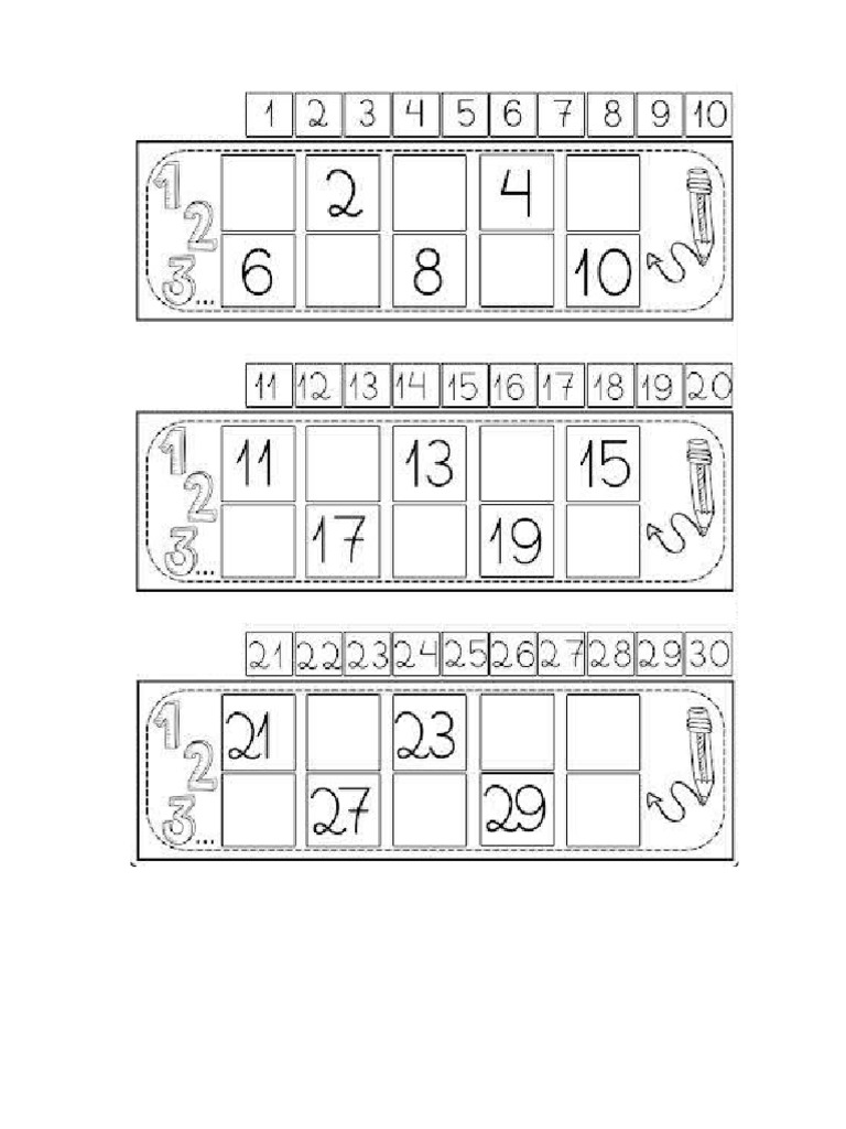 Números del 1 al 30 1 | PDF