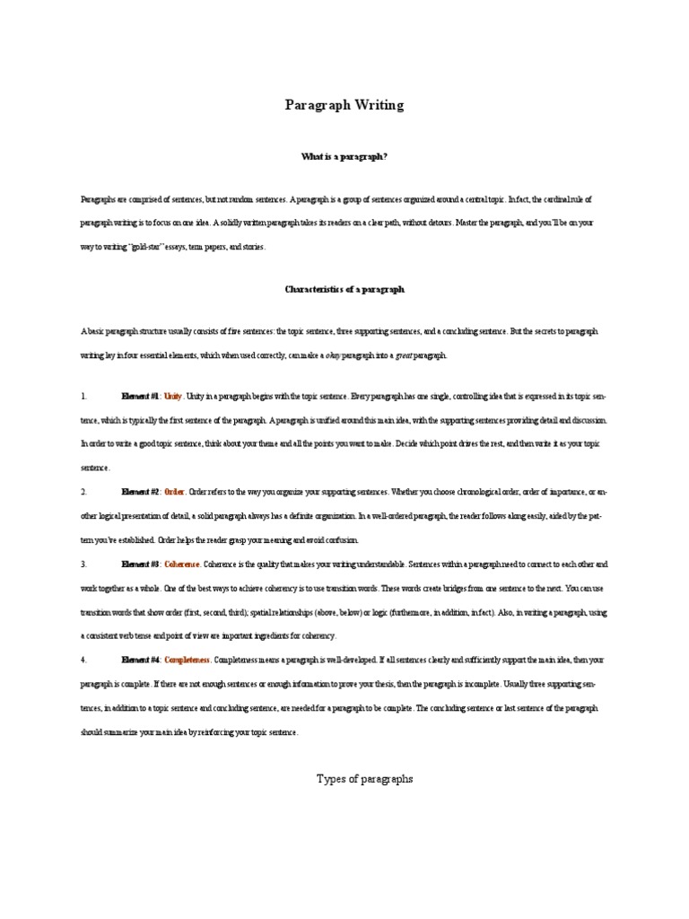 Paragraph Writing | PDF | Essays | Paragraph