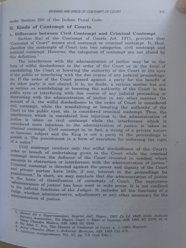Contempt-Kinds and Constitutional Validity | PDF | Contempt Of Court ...