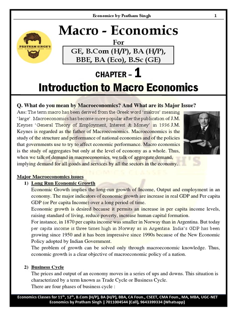 Ch-1 Introduction To Macroeconomics | PDF