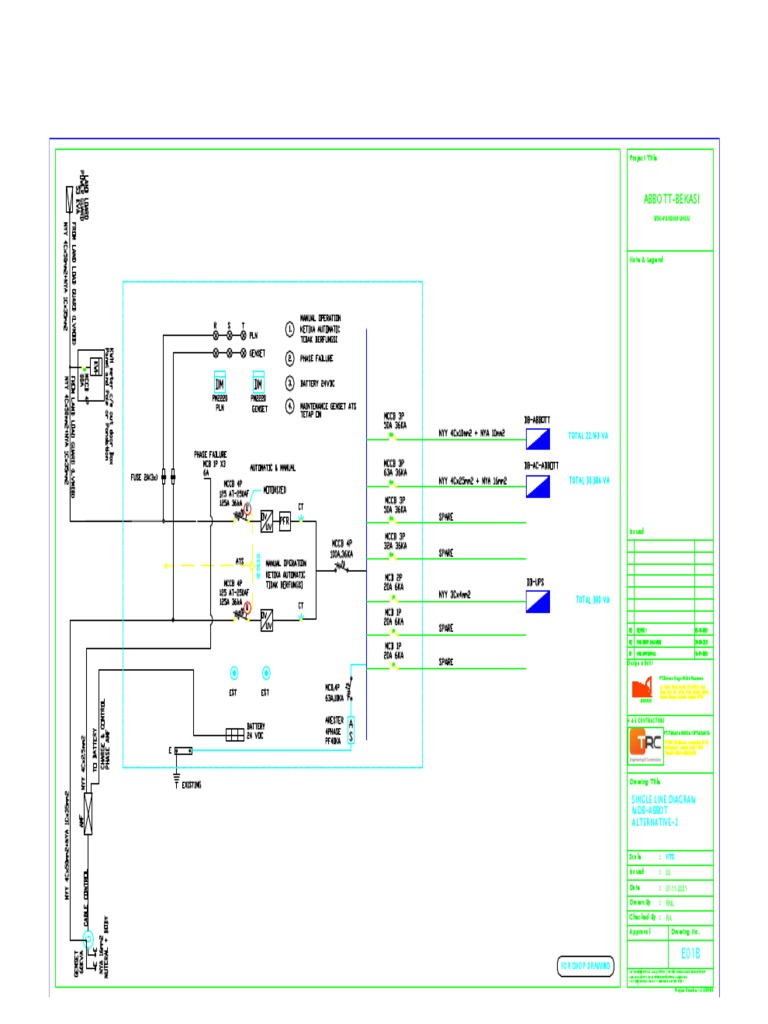 Single Line Diagram for MDB-Abbot Alternative 2 | PDF