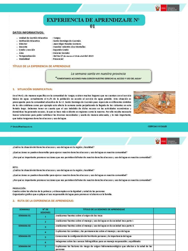 Eda 01 2º Ccss 2023 SDG Unidad | PDF | Ahorro | Imperio Inca