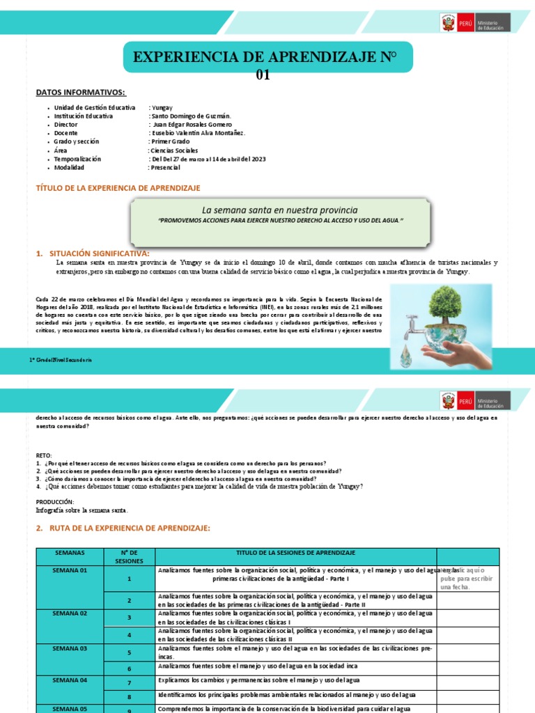 Eda 01 1º Ccss 2023 Unidad | PDF
