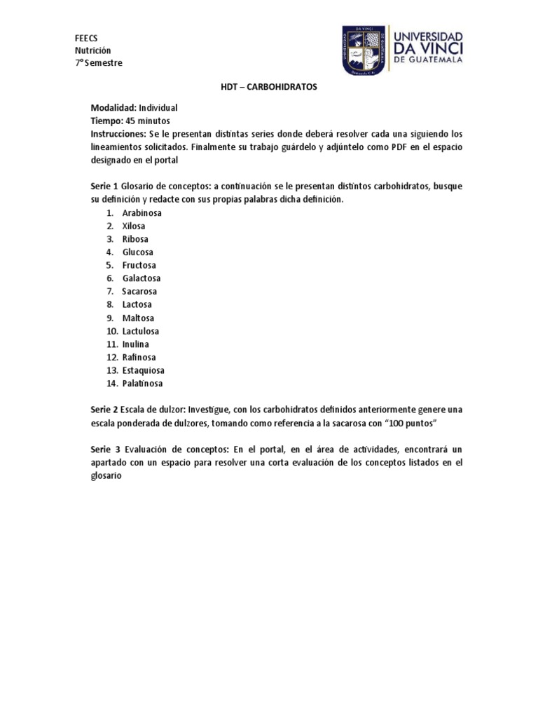 HDT Carbohidratos | PDF