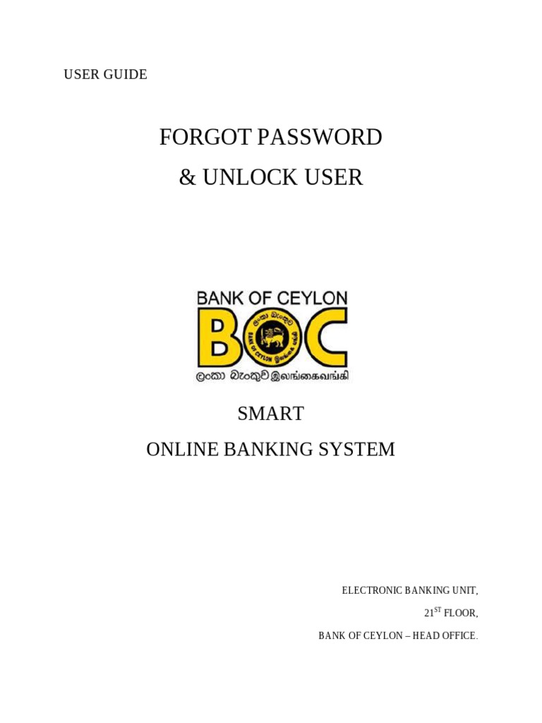 BOC Online Banking: Reset Password Guide | PDF