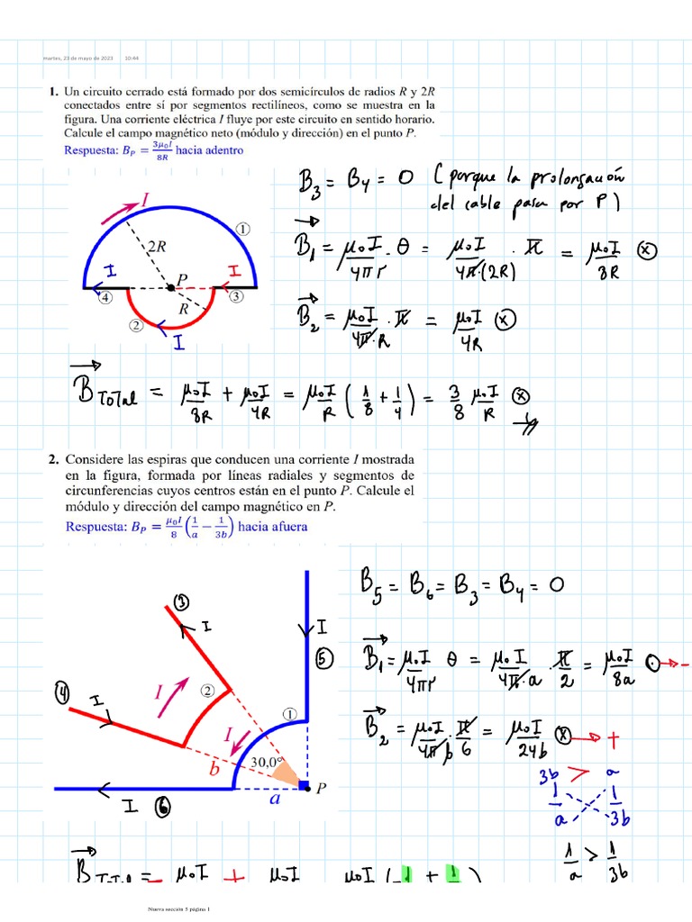 Fisica II Semana 10 Sesion 01 Biot Savart Problemas | PDF