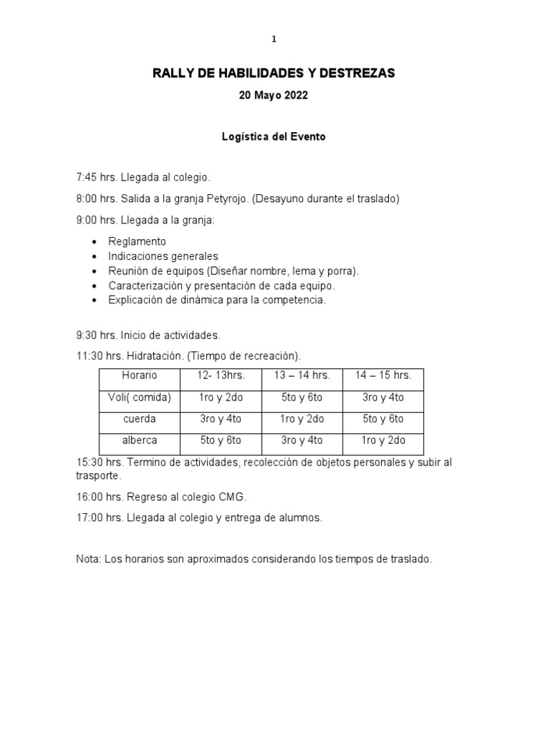 Rally Deportivo | PDF