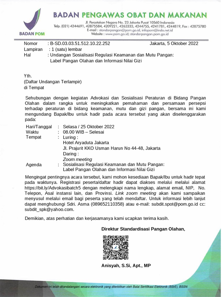 Undangan Advokasi 25 Okt 2022 - Kirim | PDF