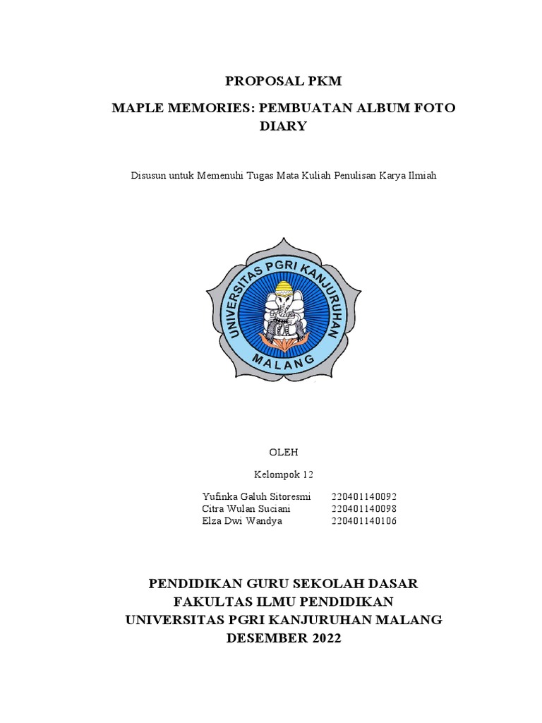Proposal PKM - Kelompok 12 | PDF