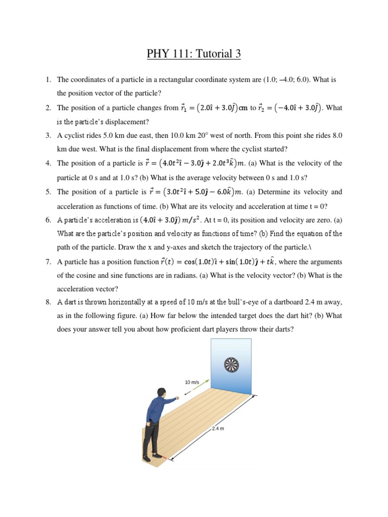 PHY 111 Tutorial 3 | PDF | Acceleration | Applied And Interdisciplinary ...