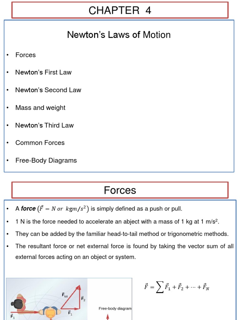 PHY111 - Chapter 4 | PDF | Force | Newton's Laws Of Motion