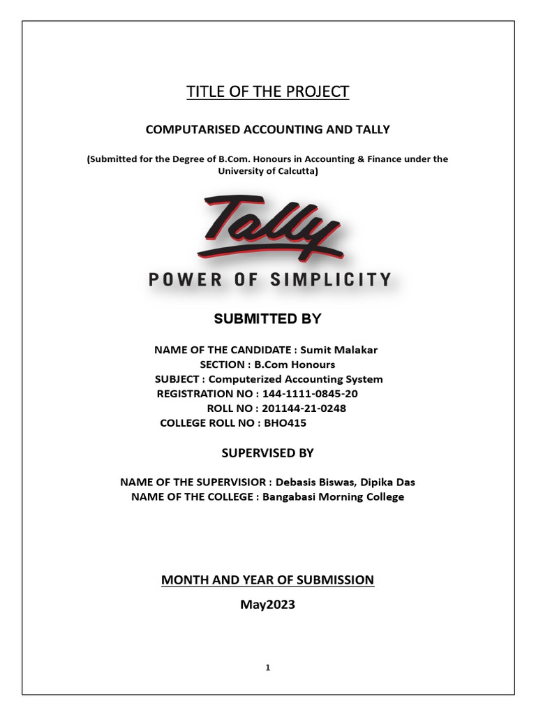 Tally Project 1 | PDF | Debits And Credits | Voucher