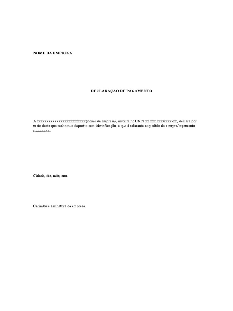 Modelo Declaraçao de Pagamento | PDF