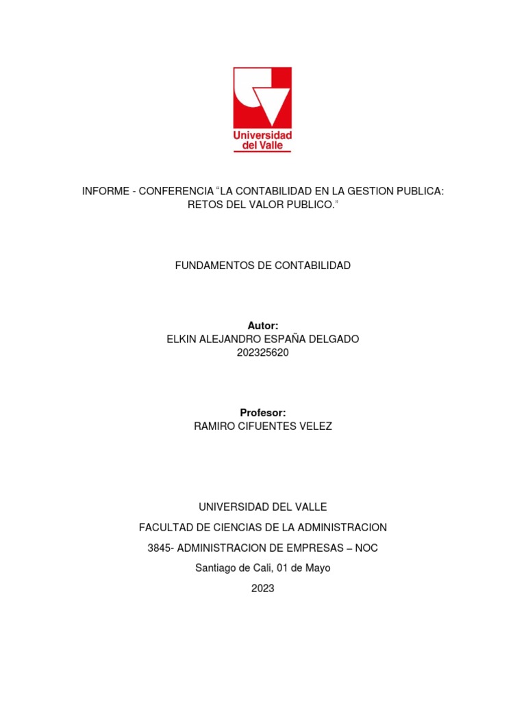 Informe Contabilidad | PDF | Contabilidad | Presupuesto