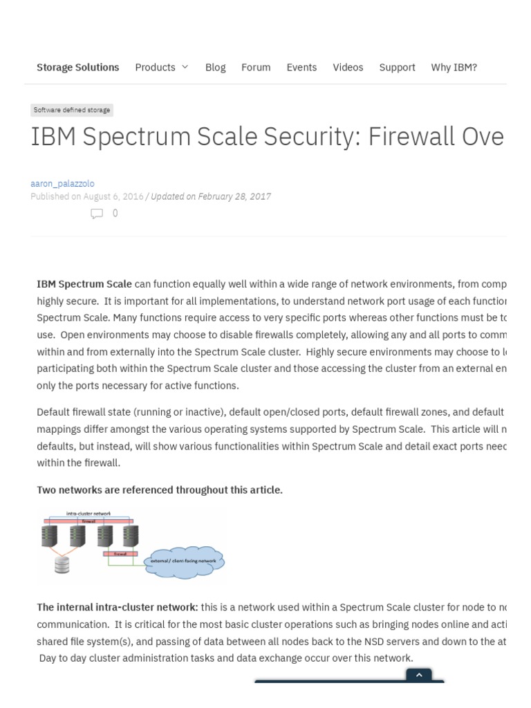 IBM Spectrum Scale Security - Firewall Overview - Storage Solutions | PDF | Port (Computer ...