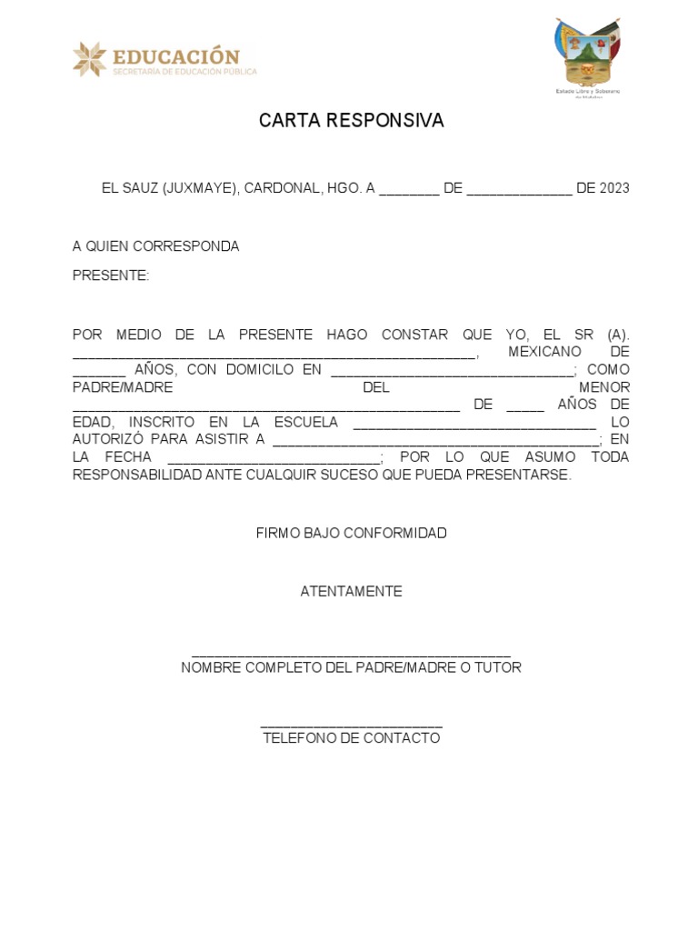 Carta Responsiva | PDF