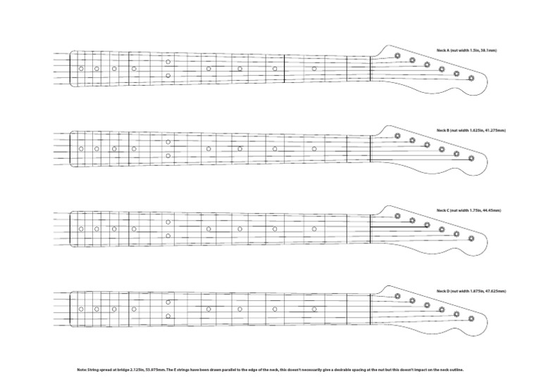 Guitar Neck Nut Width Comparison | PDF