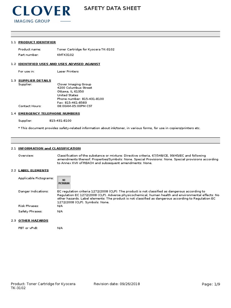 Toner Cartridge Safety Guide | PDF | Personal Protective Equipment ...