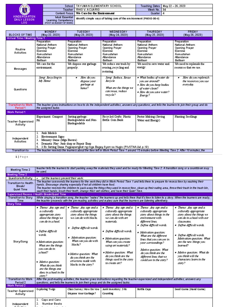 Kinder DLL Q4 | PDF