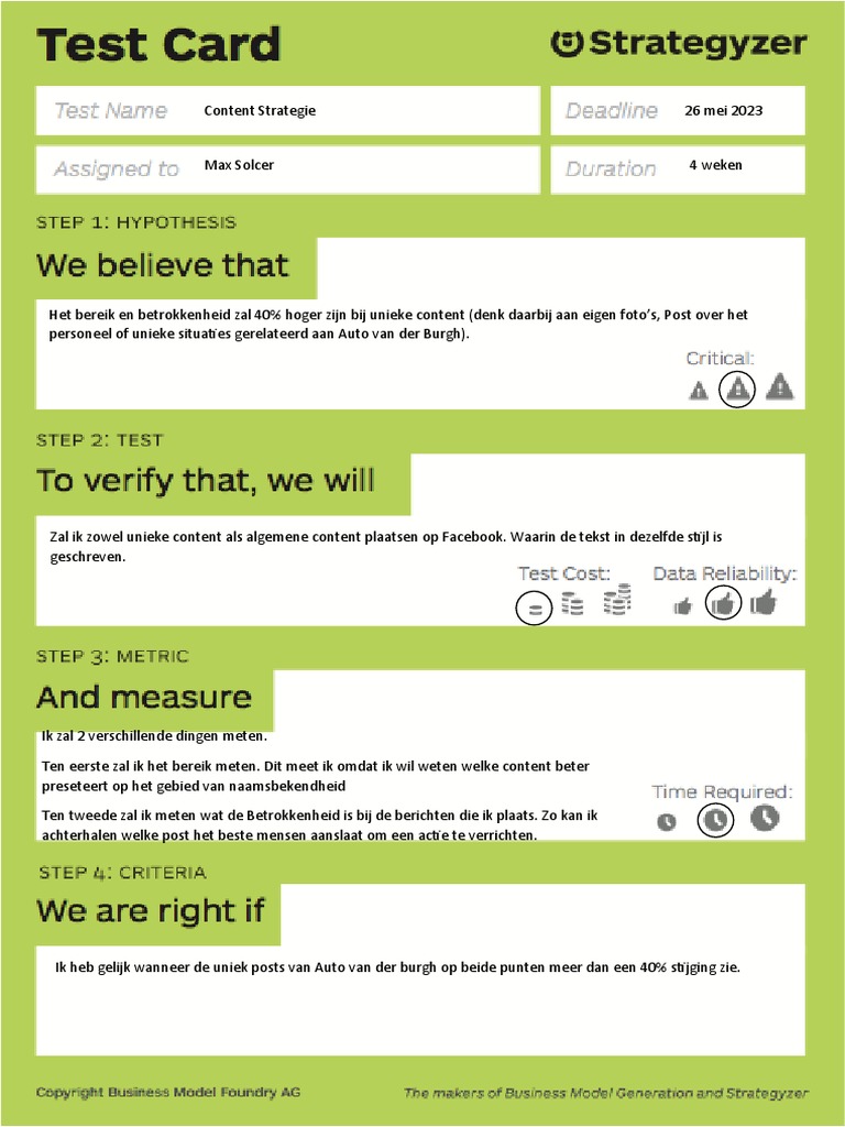 Testkaart Content Strategie | PDF