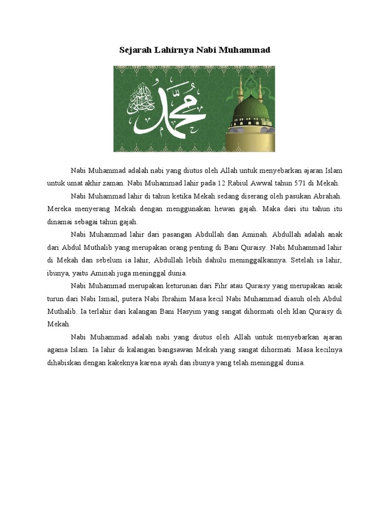 Sejarah Lahirnya Nabi Muhammad | PDF