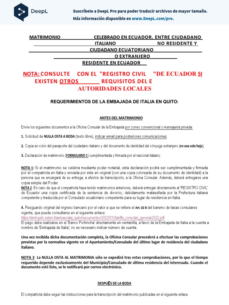 Nulla - Osta - Matrimonio - Info Es | Descargar gratis PDF | Ecuador ...