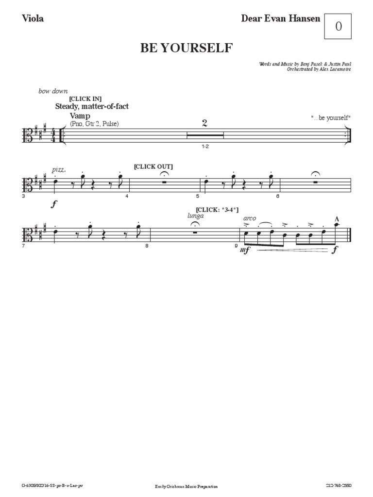 Dear Evan Hansen (B - Way) - Viola | PDF | Collation | Graphèmes