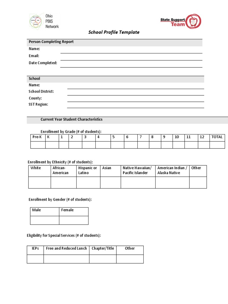 School Profile Template | PDF | Race And Ethnicity In The United States ...