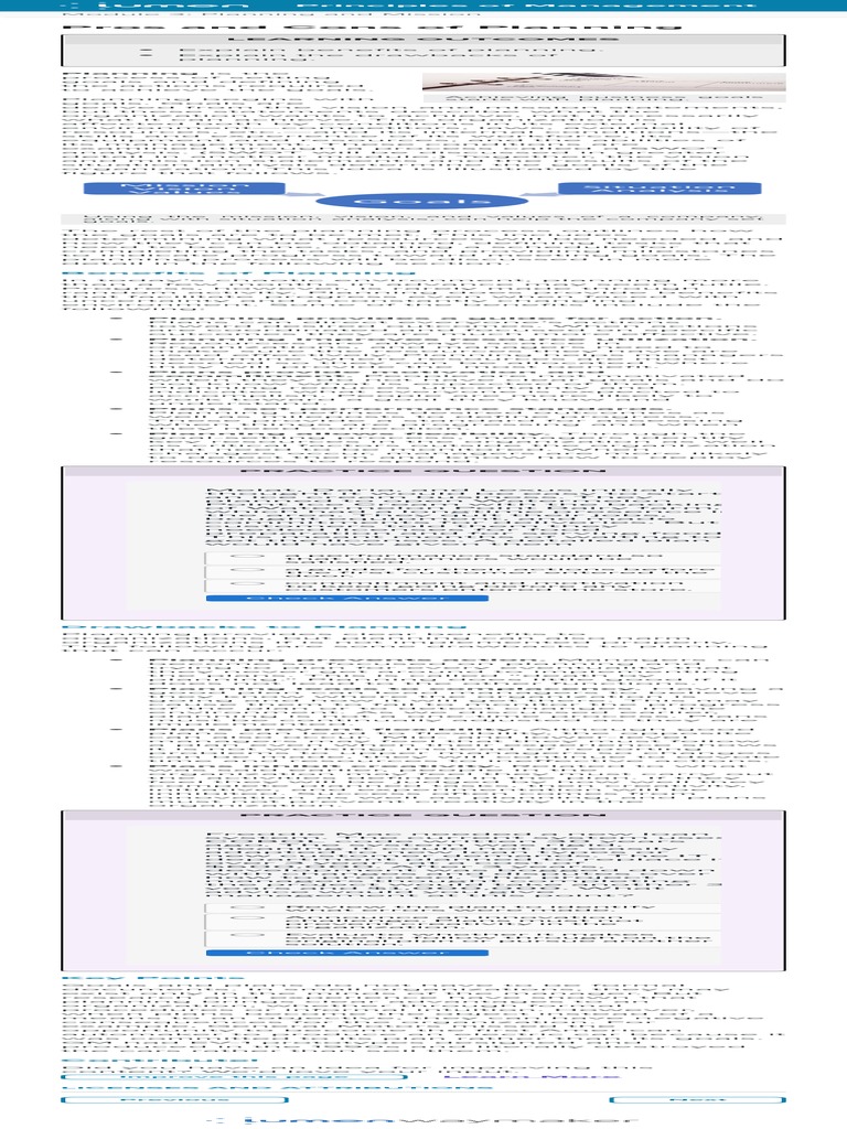 Pros and Cons of Planning Principles of Management | PDF