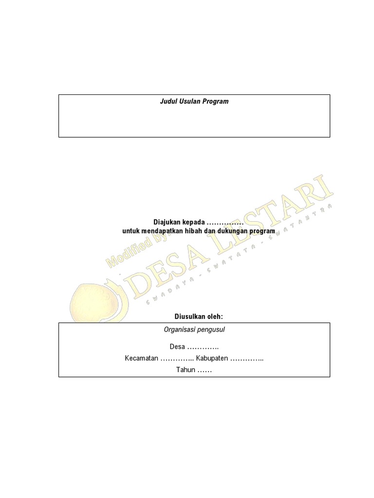 Contoh Format Proposal Kepada Pihak Ketiga | PDF