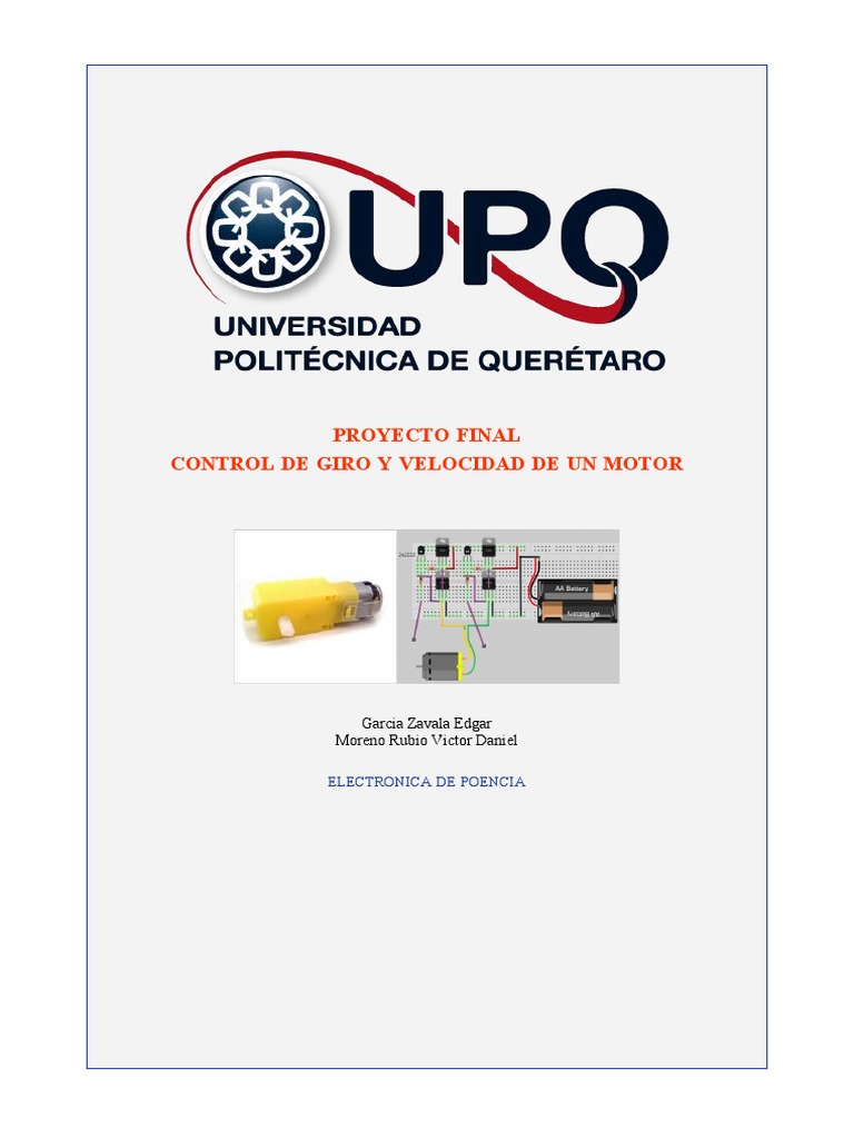 Control de Motor: Giro y Velocidad | PDF | Mosfet | Componentes eléctricos