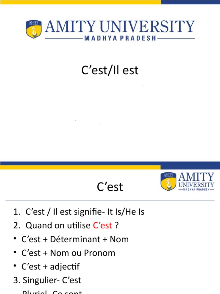 C'est Et Il Est | PDF