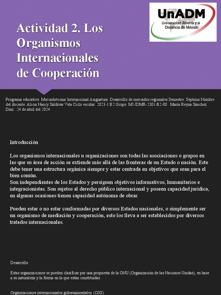 Idmr U1 A2 Masd | PDF | Naciones Unidas | Relaciones internacionales Idmr U1 A2 Masd | PDF | Naciones Unidas | Relaciones internacionales