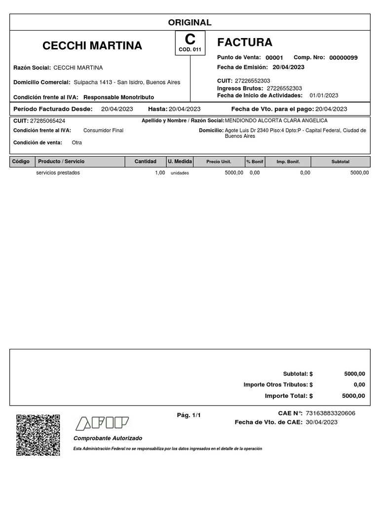 Factura Tipo | PDF | Economias