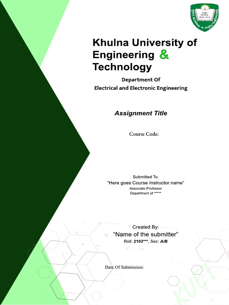KUET Assignment Cover Page | PDF | Digital Technology | Software Engineering