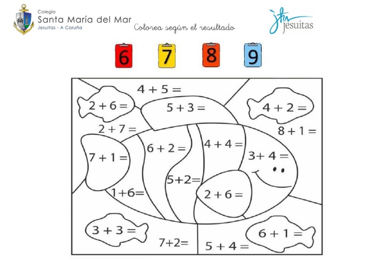 Colorea Según Sumas | PDF