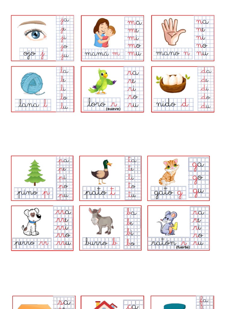 Tarjetas Sílabas Matte Corregido | PDF