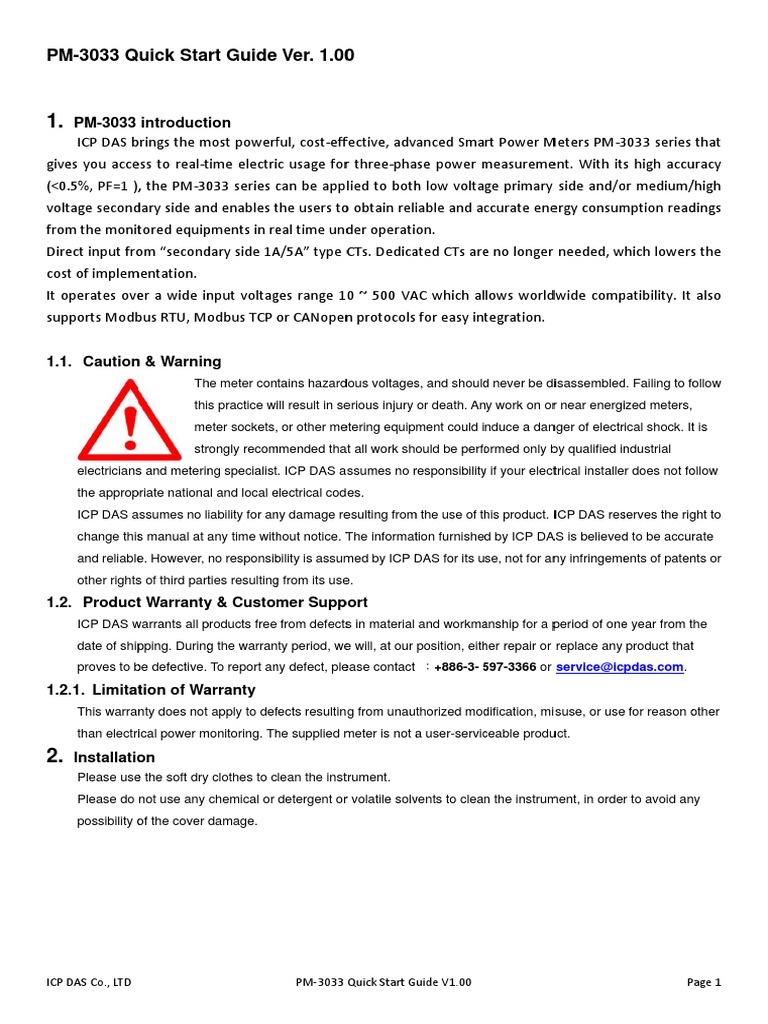 PM-3033 Quick - Start - en v1.00 | PDF