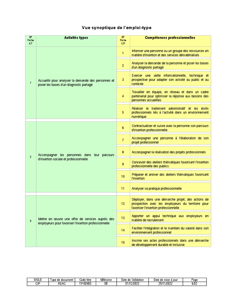 REAC - CIP - Vue Synoptique | PDF