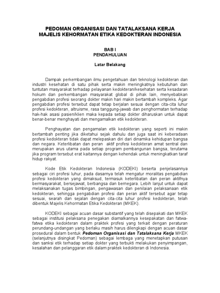 Pedoman Etika Kedokteran IDI | PDF