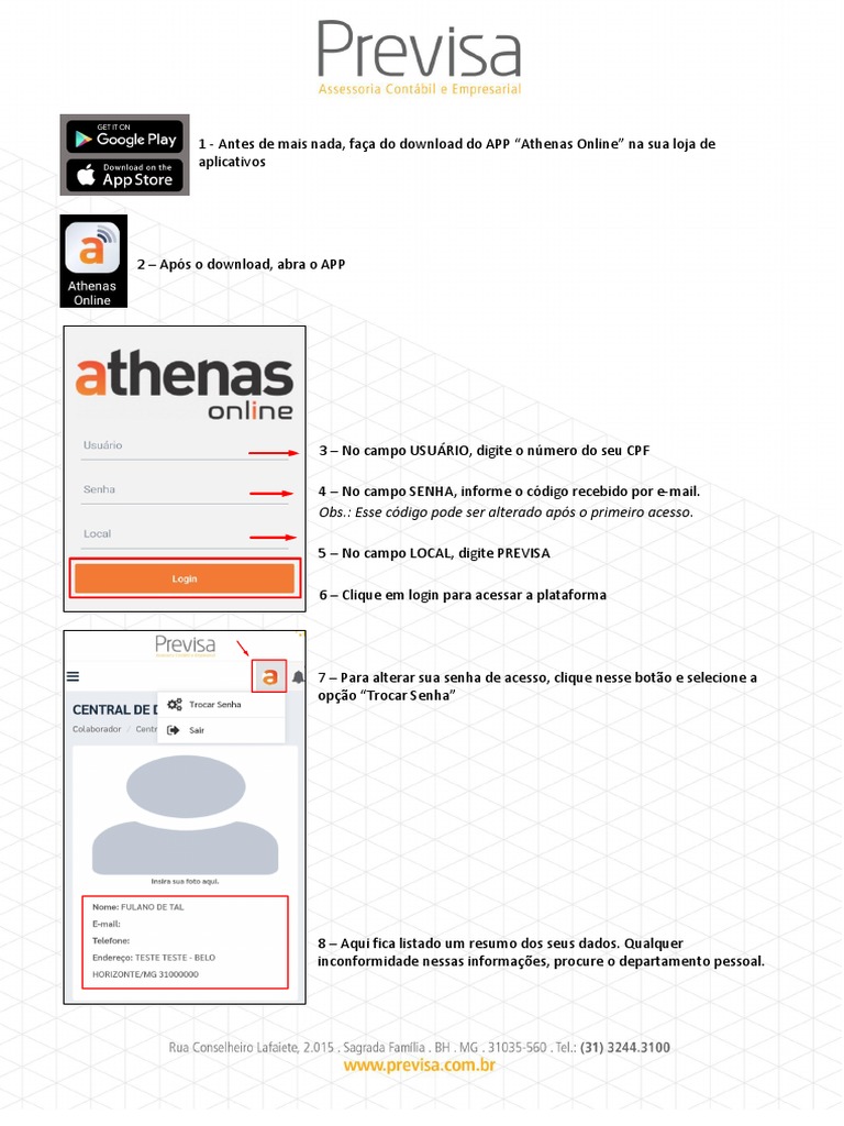 Passo A Passo - Portal Do Colaborador (Athenas Online) | PDF