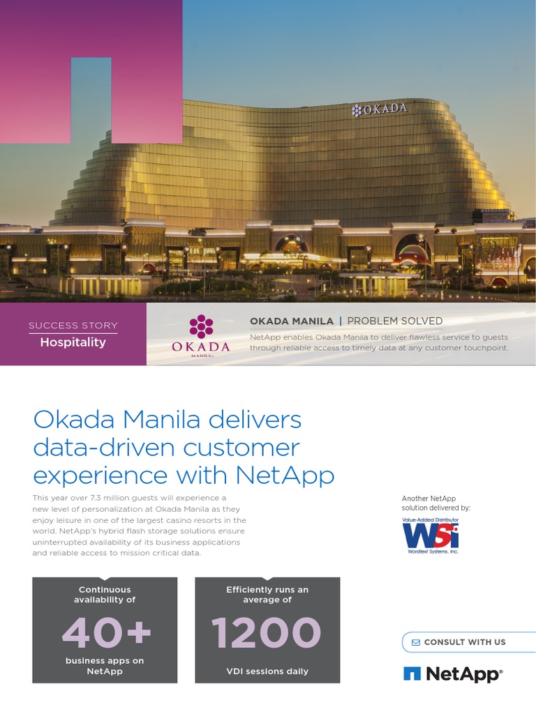 Okada Manila Delivers Data-Driven Customer Experience With Netapp | PDF | Cloud Computing ...