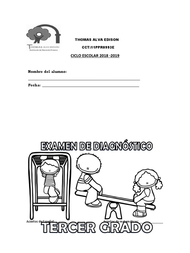 Evaluacion Diagnostica de Tercer Grado de Primaria | PDF