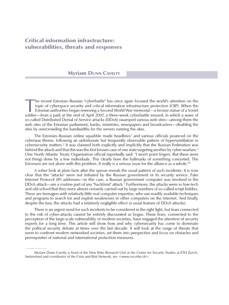 Critical Information Infrastructure Vuln | PDF | Computer Security | Security