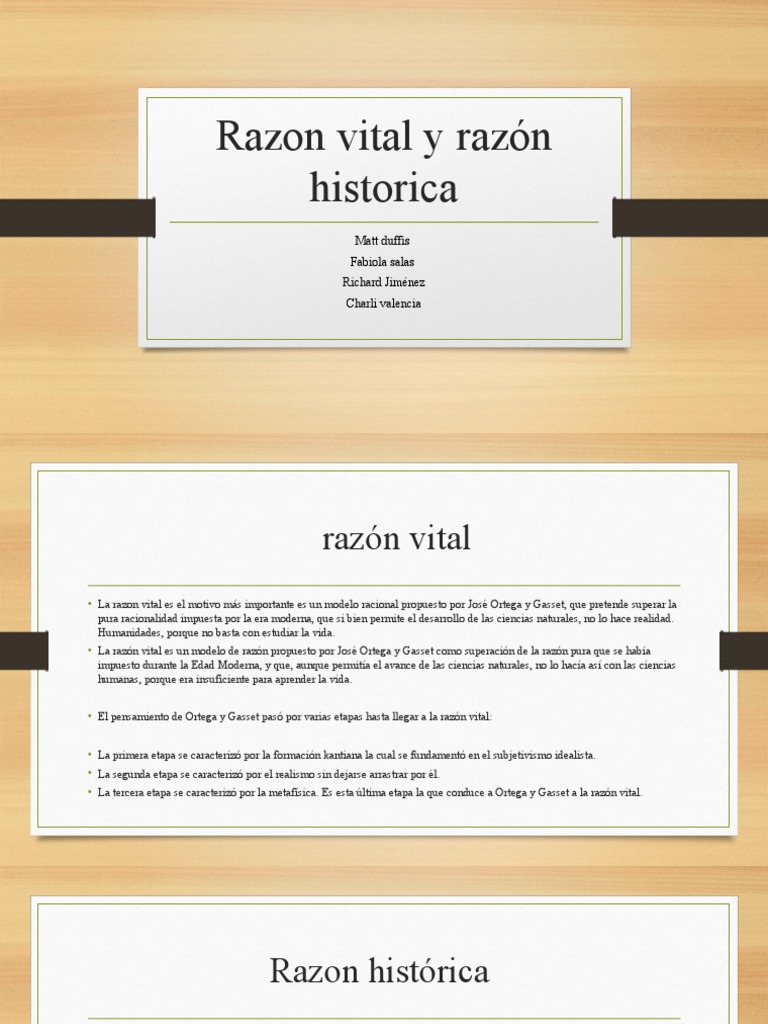 Razon Vital y Razón Historica | PDF | Razón | Metafísica
