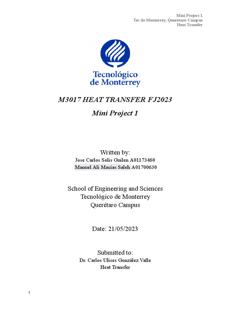 Heat Transfer Project | PDF | Heat Transfer | Heat