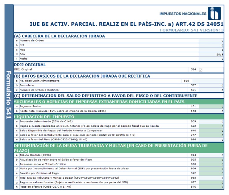Formulario 541 v3 | PDF