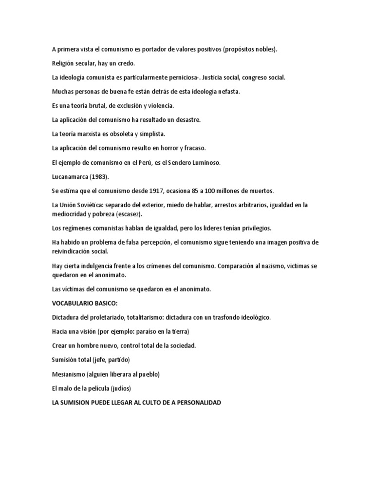 Críticas al Comunismo y sus Consecuencias | PDF